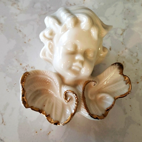 Accessories | Vintage Porcelain Cherub Trinket Box | Poshmark